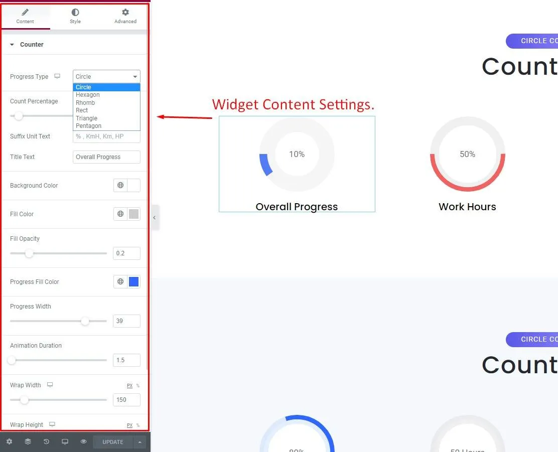 How to Use ER Circle Counter Widget