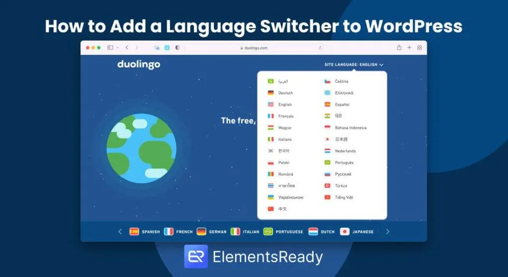 How to Add a Language Switcher to WordPress - ElementsReady