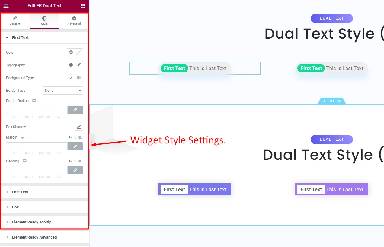 How to Use ER Dual Text Widget